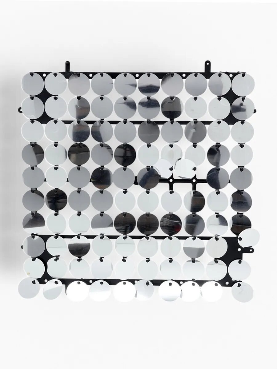 Панель с пайетками для фотозоны, круглые, 30*30см, цвет сере