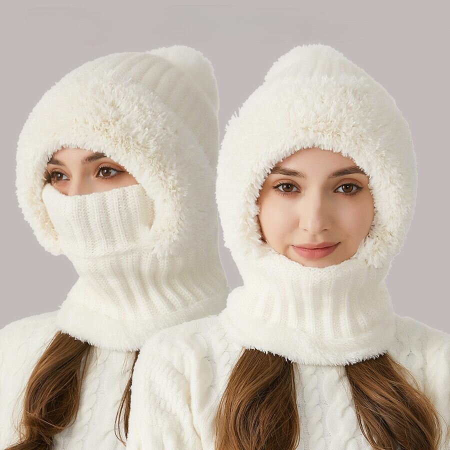 Шапка Осень-зима 2025 для женщин, размер 55-60cm, white — фото 1