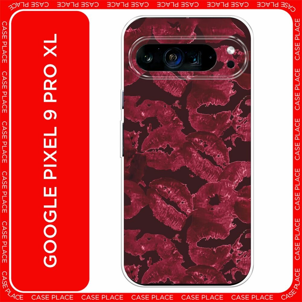 Чехол на Google Pixel 9 Pro XL / Гугл Пиксель 9 Про XL с принтом Помада паттерн 1