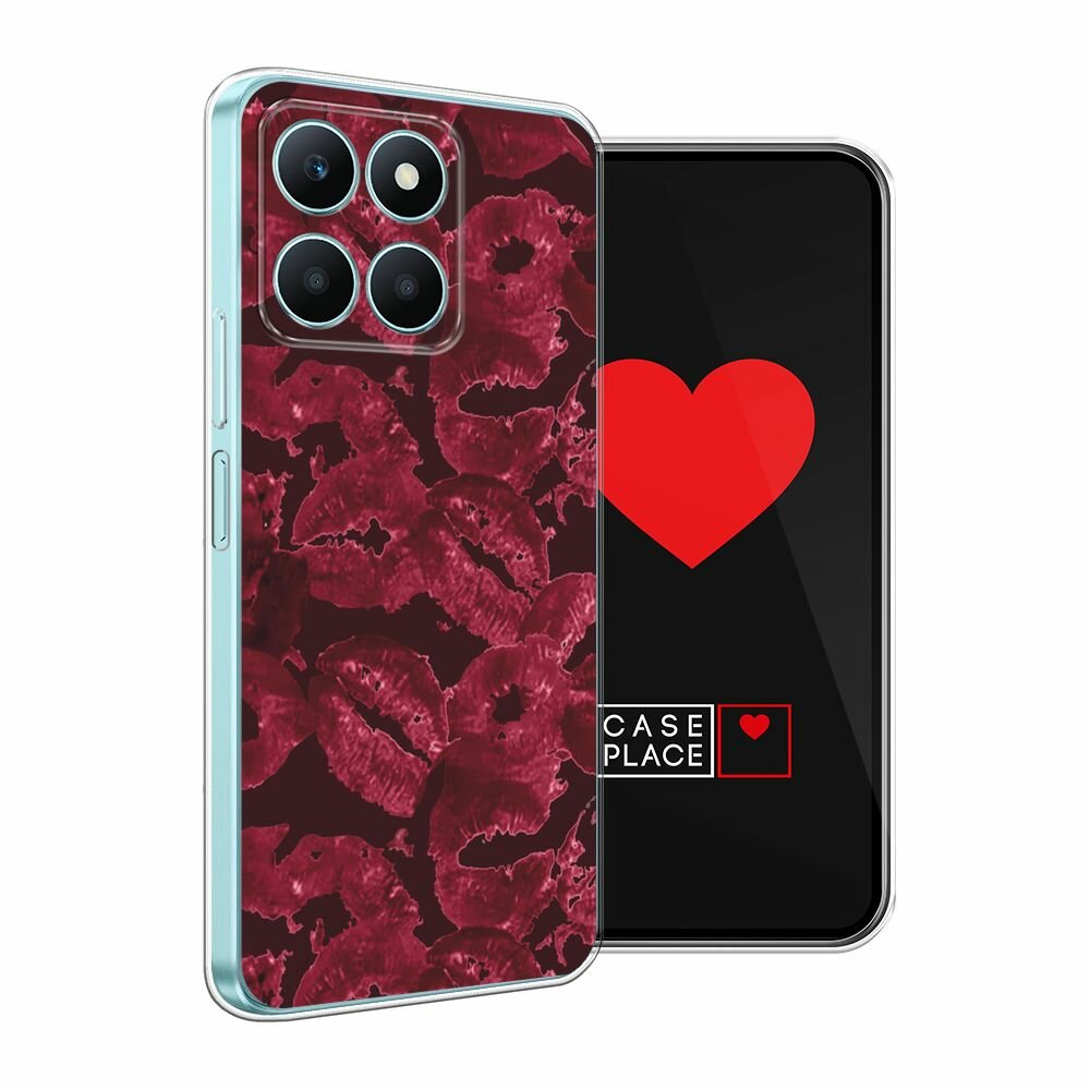 Силиконовый чехол на Honor X6A / Хонор X6A с принтом Помада паттерн 1 — фото 1