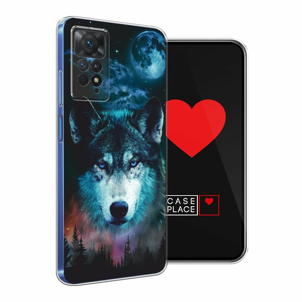 Чехол на Xiaomi Redmi Note 11E Pro / Сяоми Редми Нот 11E Pro Про с принтом "Лунный волк" — фото 1