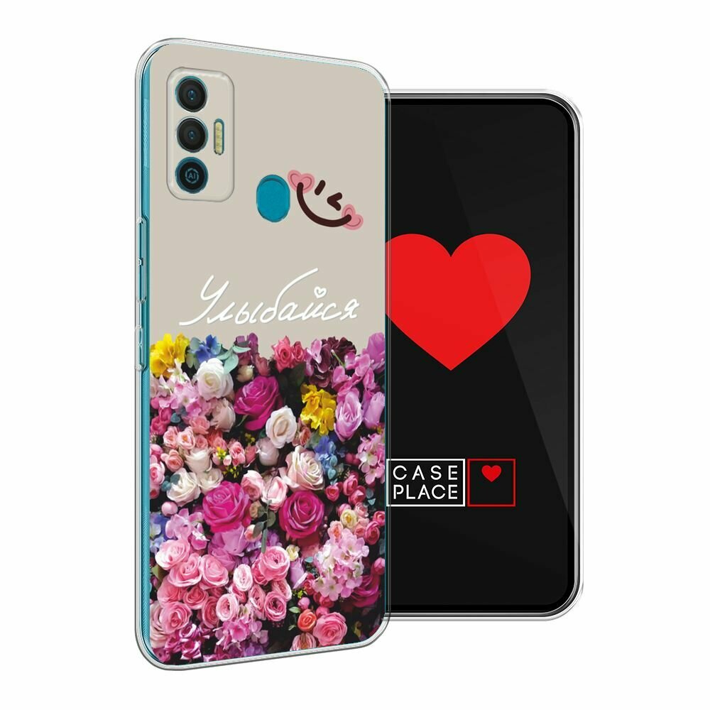 Чехол на Tecno Spark 7 / Техно Спарк 7 с принтом "Букет счастья" — фото 1