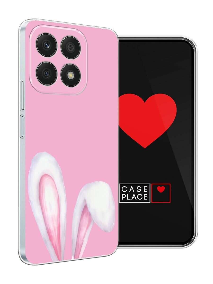 Силиконовый чехол на Honor X8A / Хонор X8A с принтом "Кроличьи уши 1" — фото 1