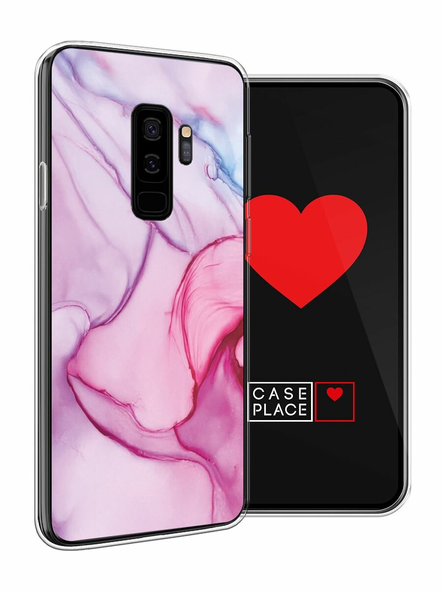 Чехол на Samsung Galaxy S9 + / Самсунг Галакси С9 Плюс с принтом "Розовые мраморные разводы" — фото 1