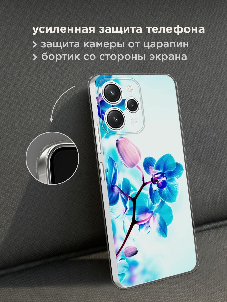 Чехол на Xiaomi Redmi 12 / Сяоми Редми 12 с принтом "Голубая орхидея" — фото 1