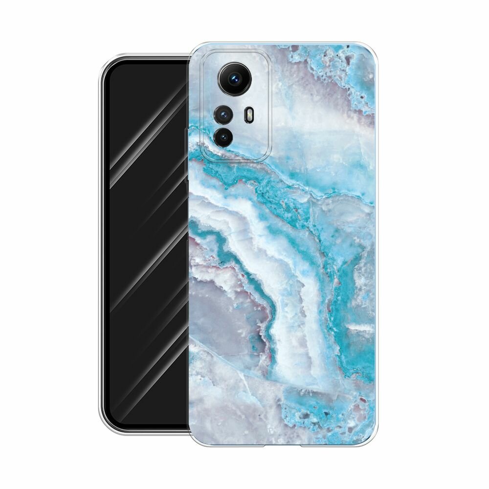 Чехол на Xiaomi Redmi Note 12S / Сяоми Редми Ноут 12S с принтом "Нежно-голубой мрамор" — фото 1