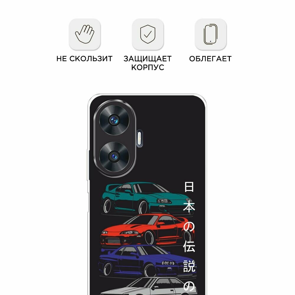 Чехол на Realme C55 / Реалми C55 с принтом "JDM Legend cars" — фото 1