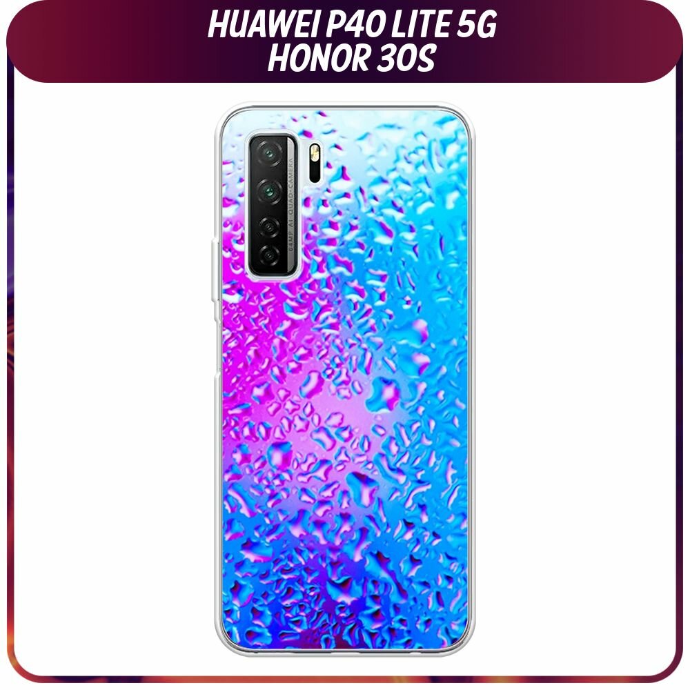 Чехол на Honor 30S Global/Huawei P40 Lite 5G/Nova 7 SE / Хонор 30S с принтом "Капли на стекле"