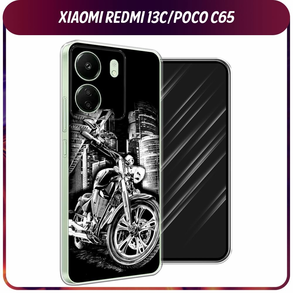 Чехол на Xiaomi Redmi 13C/Poco C65 / Сяоми Редми 13C/Поко С65 с принтом "Крутой байк"