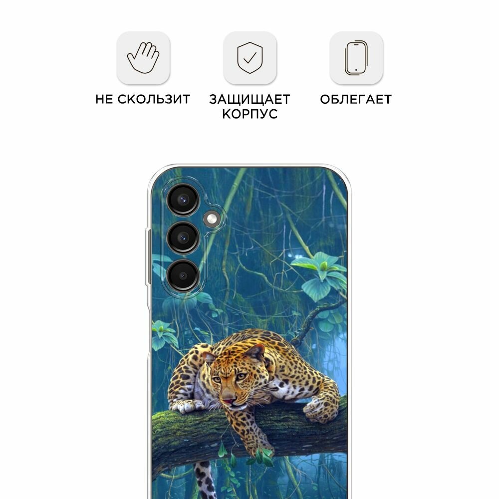 Чехол на Samsung Galaxy A24 / Самсунг Галакси A24 с принтом "Леопард охотник" — фото 1