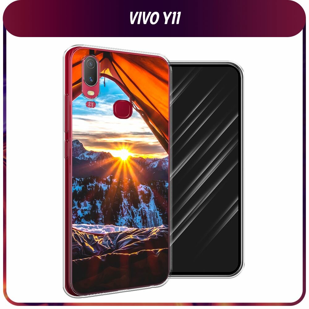 Силиконовый чехол на Vivo Y11 / Виво Y11 с принтом Горы 7