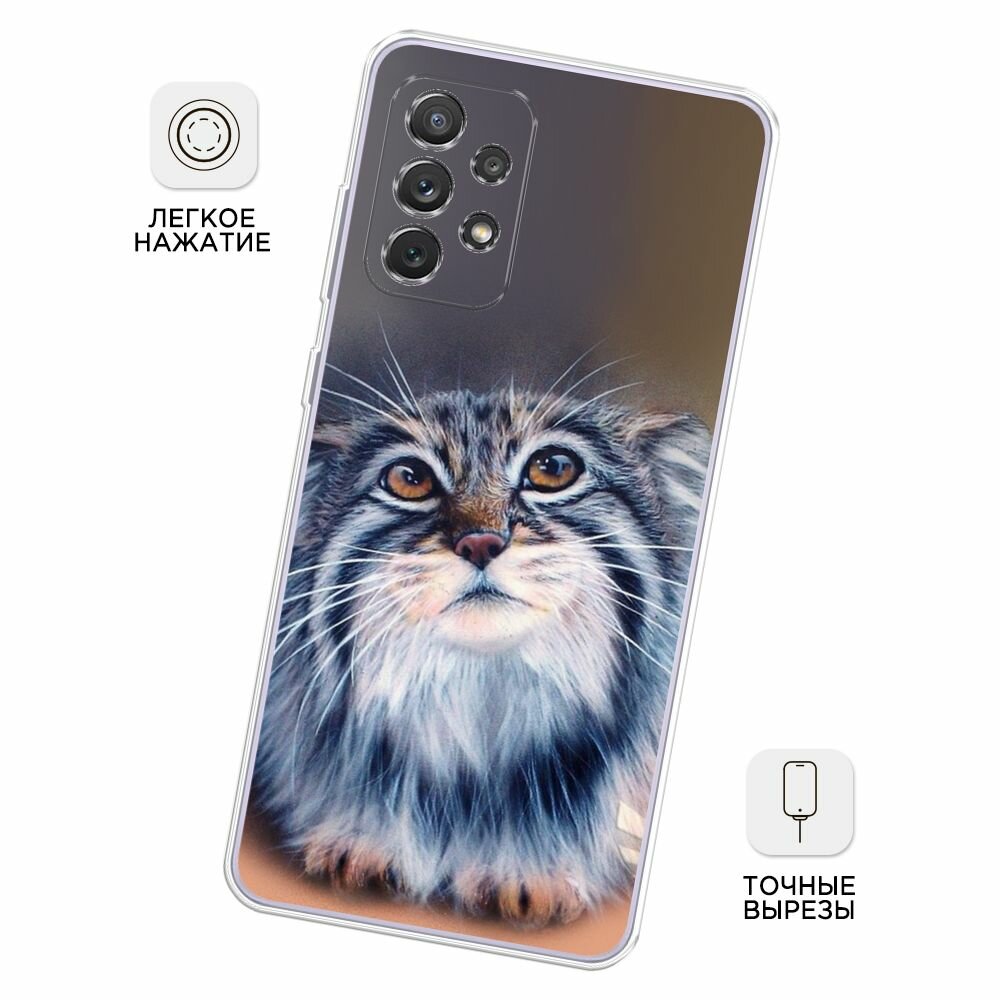 Чехол на Samsung Galaxy A73 / Самсунг Галакси А73 с принтом "Кот манул 2" — фото 1