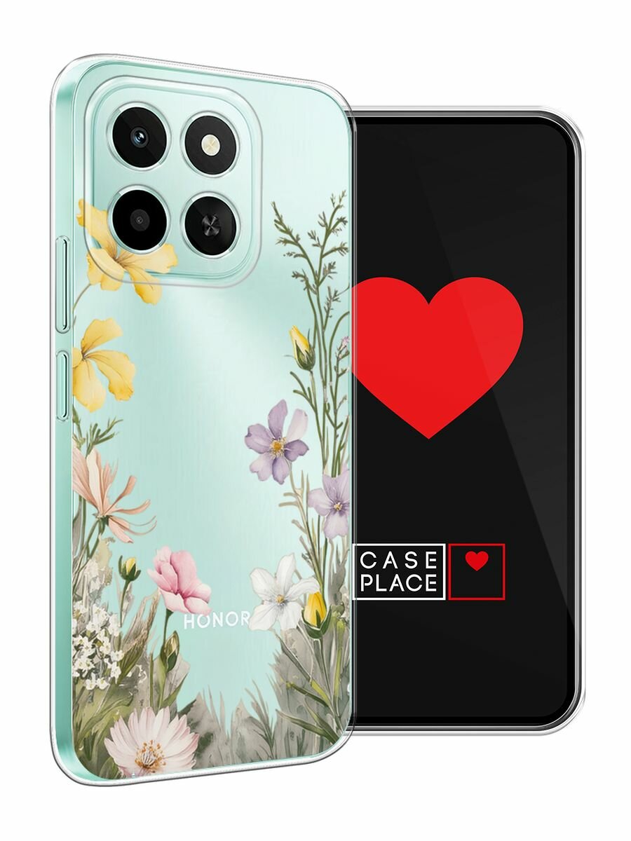 Чехол на Honor X6c / Хонор X6c с принтом "Летний винтаж 2", прозрачный — фото 1