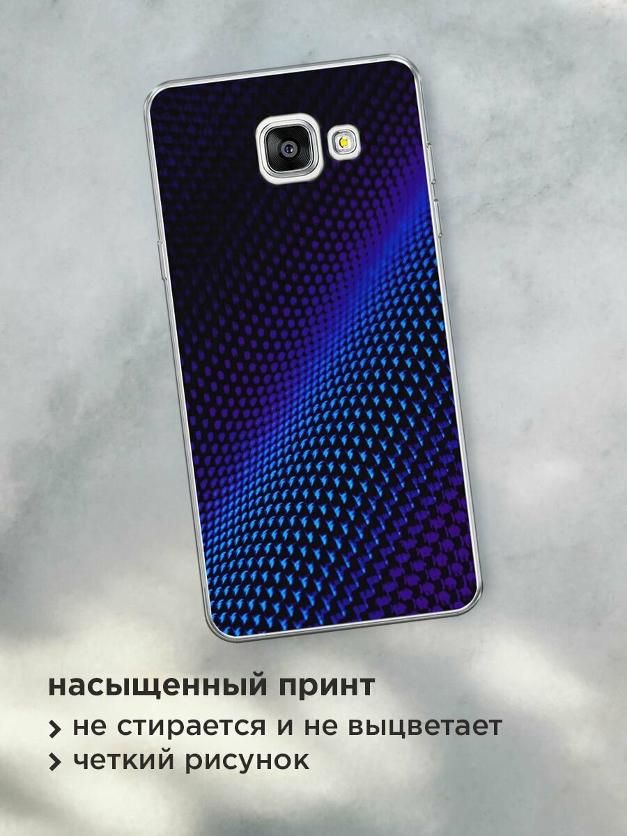 Чехол на Samsung Galaxy A5 2016 / Самсунг Галакси А5 2016 с принтом "Синий карбон" — фото 1
