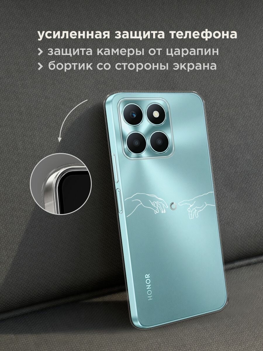 Чехол на Honor X6A / Хонор X6A с принтом "Загрузка творения", прозрачный — фото 1