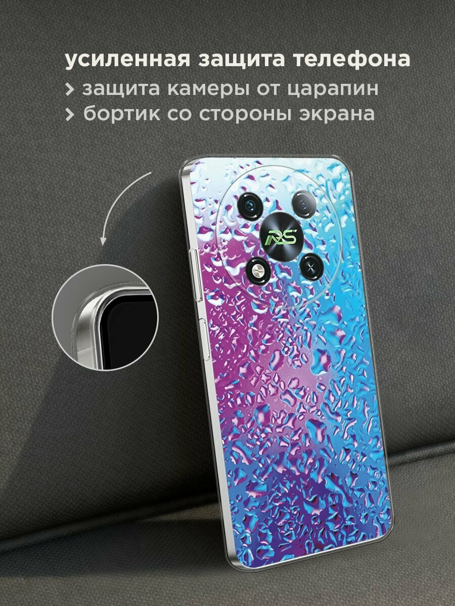 Силиконовый чехол на Itel RS4 / Ител РС4 с принтом "Капли на стекле" — фото 1