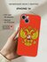 Чехол на Apple iPhone 14 / Айфон 14 с принтом "Герб России полотно"