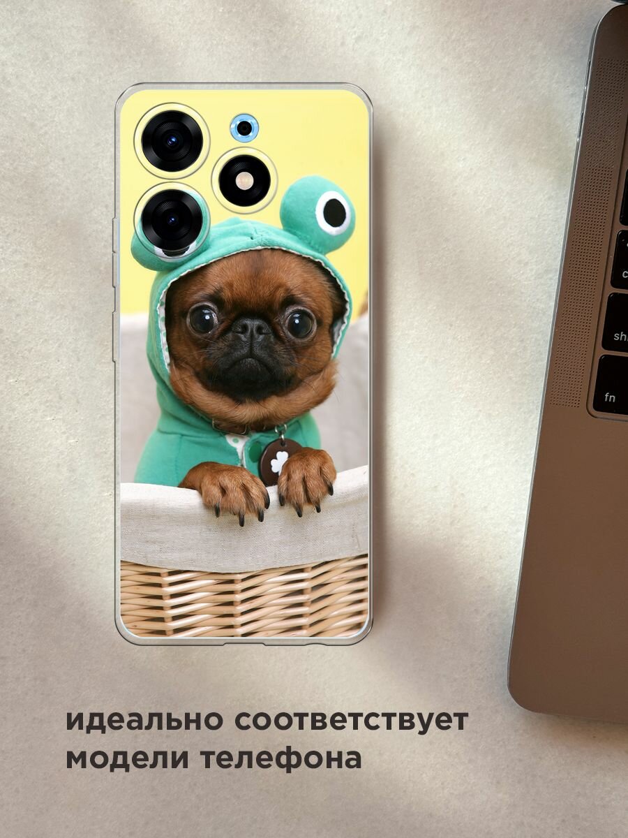 Чехол на Tecno Spark 10 Pro / Текно Спарк 10 Про с принтом "Собачка в шапке лягушки" — фото 1