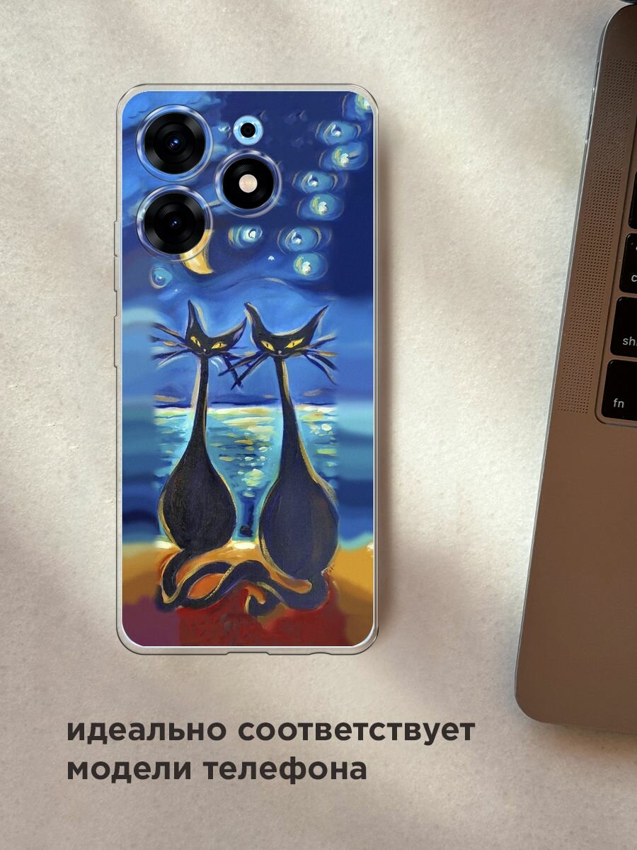 Чехол на Tecno Spark 10 Pro / Текно Спарк 10 Про с принтом "Влюбленные котики 7" — фото 1
