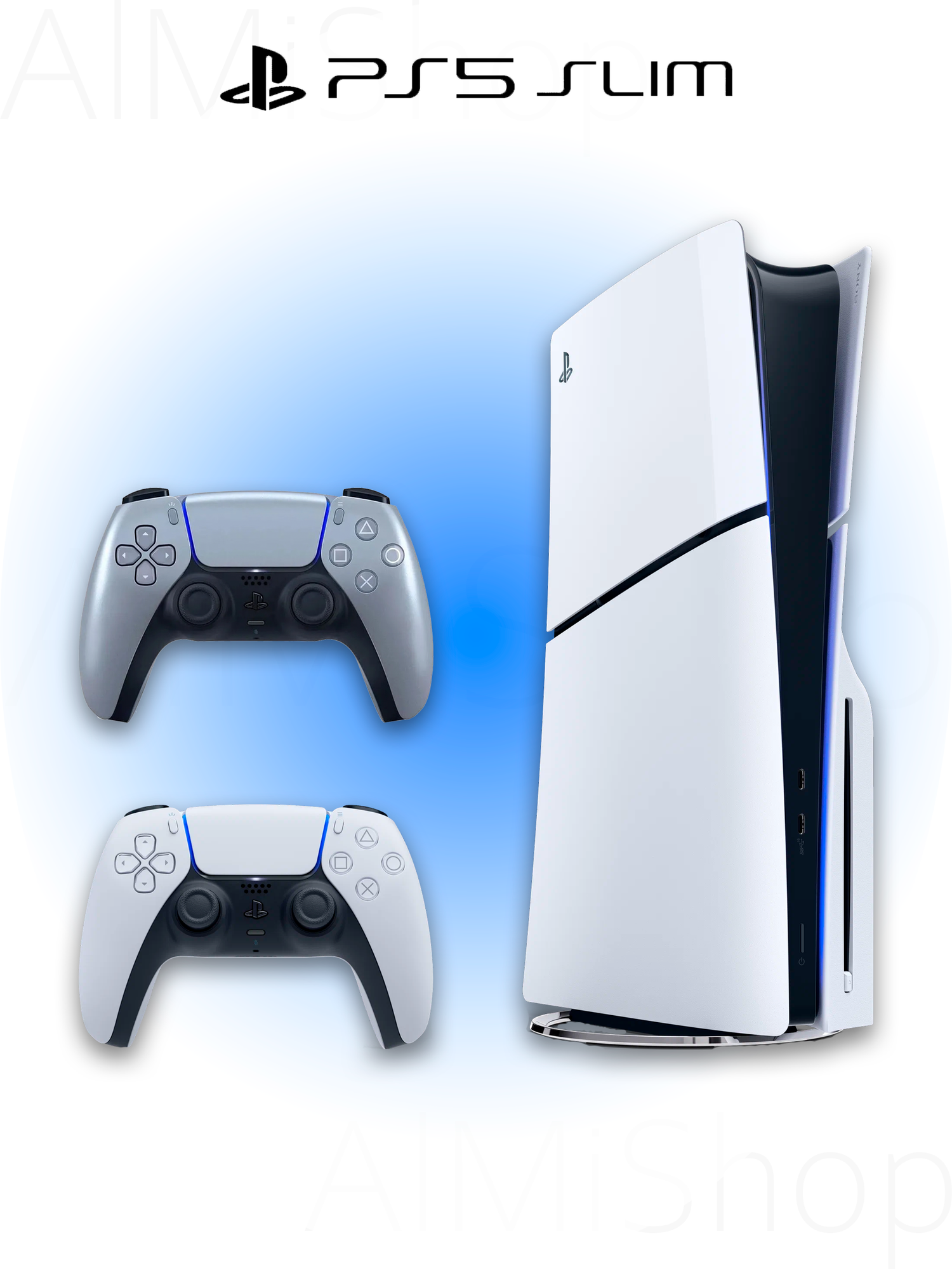 Игровая приставка Sony PlayStation 5 slim (версия с дисководом) + 2-й геймпад (серебристый, Sterling Silver)