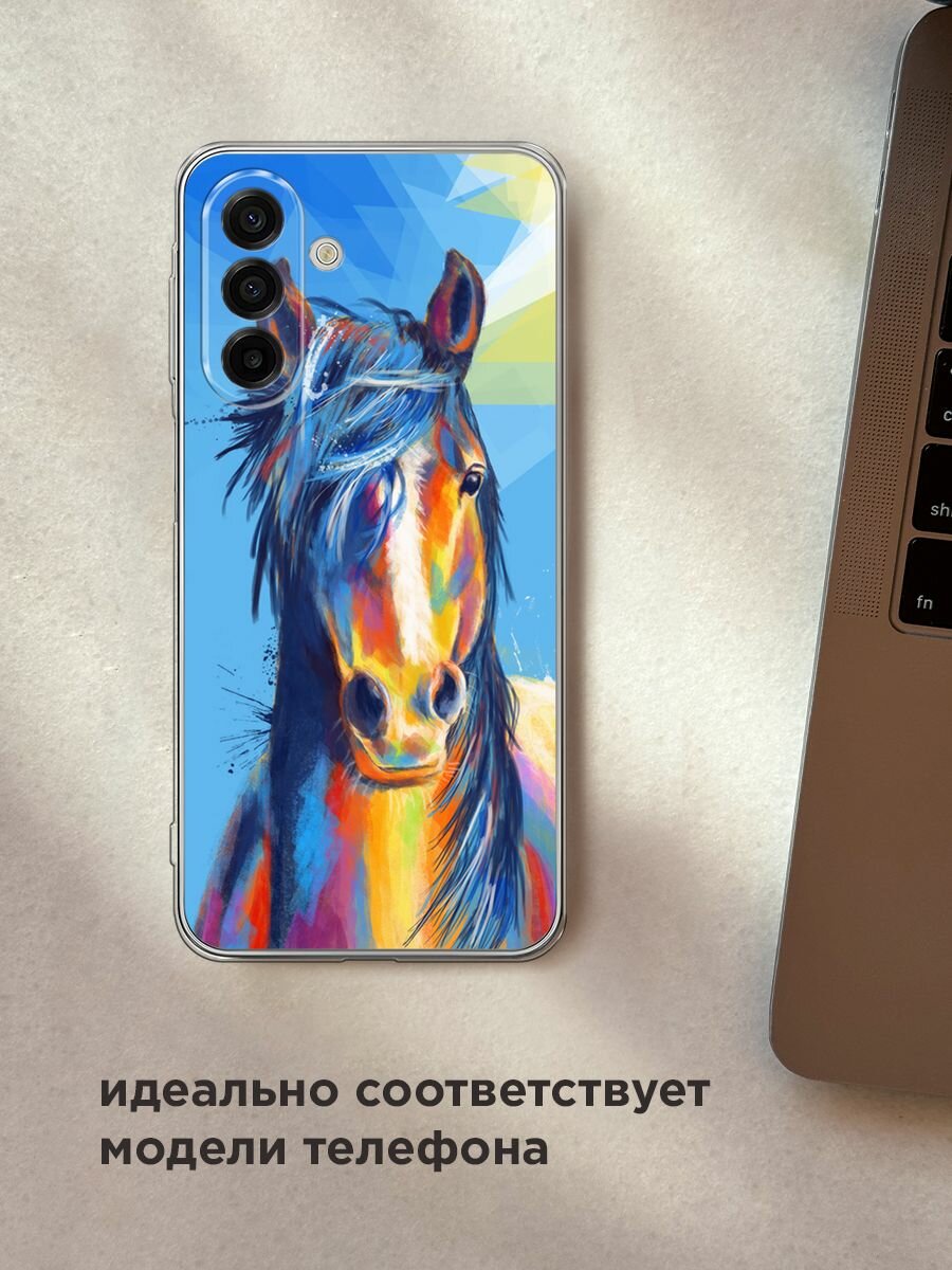 Чехол на Samsung Galaxy A17 / Самсунг А17 с принтом "Лошадь арт 3" — фото 1