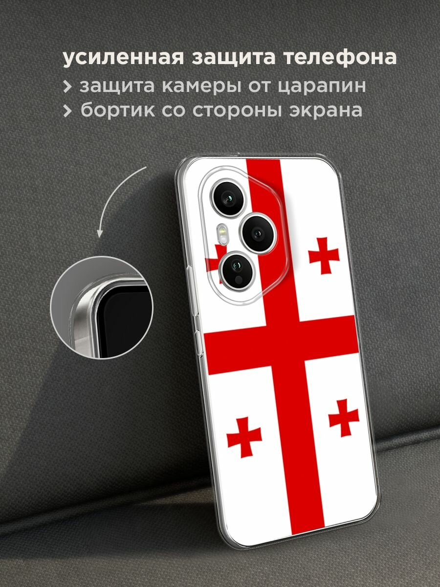 Чехол на Honor 400 Pro / Хонор 400 Про с принтом "Флаг Грузии" — фото 1