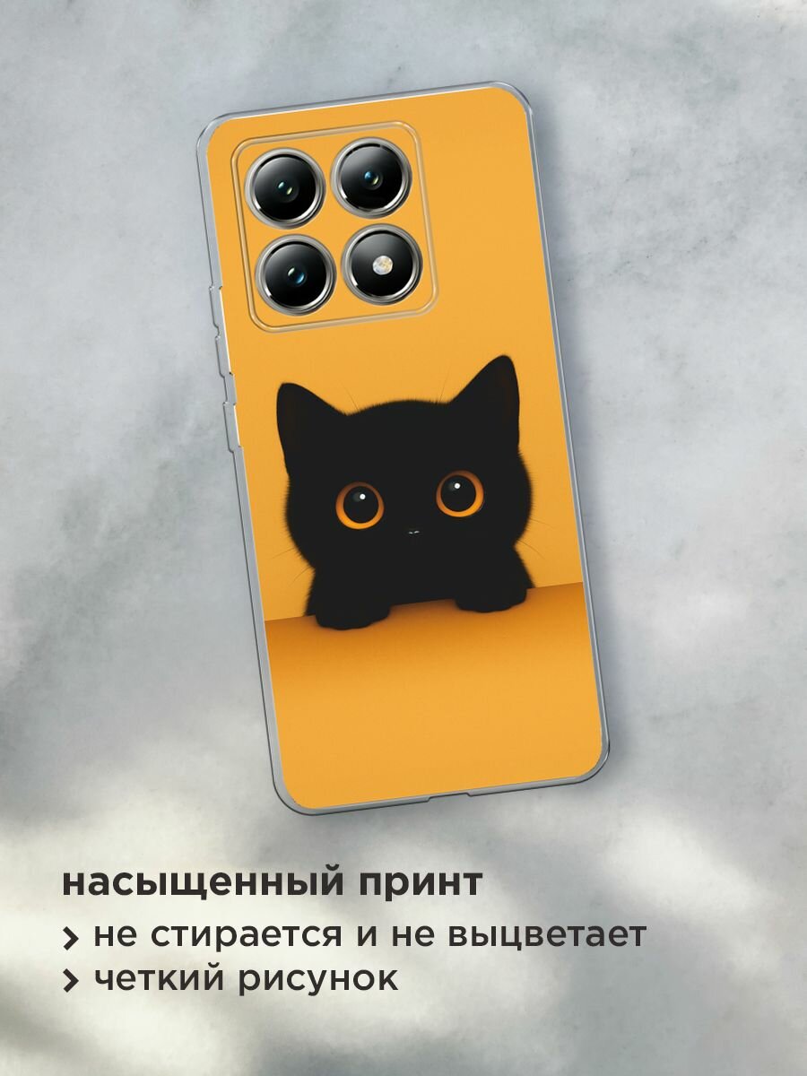 Чехол на Xiaomi 14T / Сяоми 14T с принтом "Контрастный котик" — фото 1