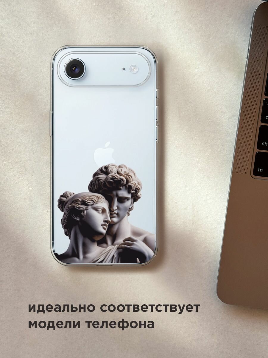 Чехол на Apple iPhone Air / Айфон Айр с принтом "Нежные скульптуры - 14 февраля", прозрачный — фото 1