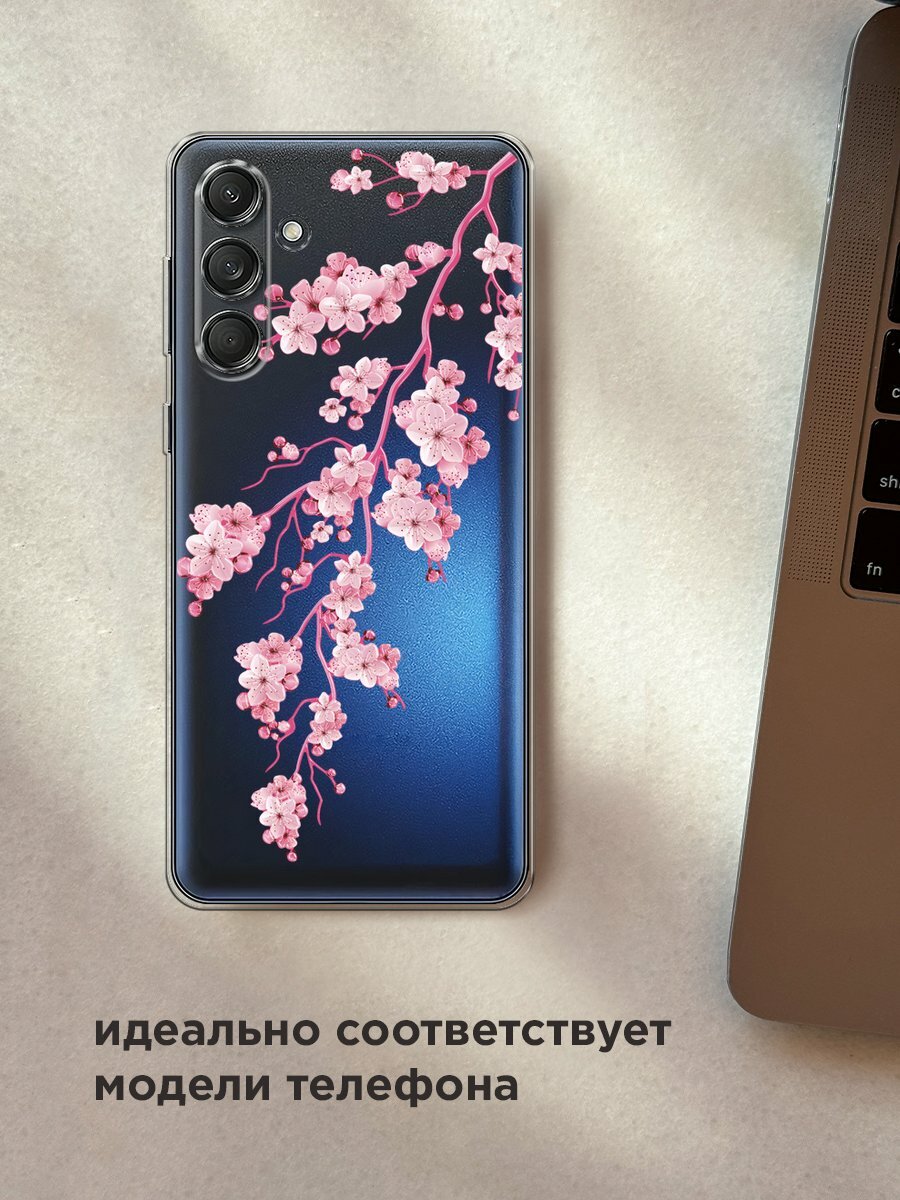 Чехол на Samsung Galaxy M55 / Самсунг M55 с принтом "Ветка сакуры 2" — фото 1
