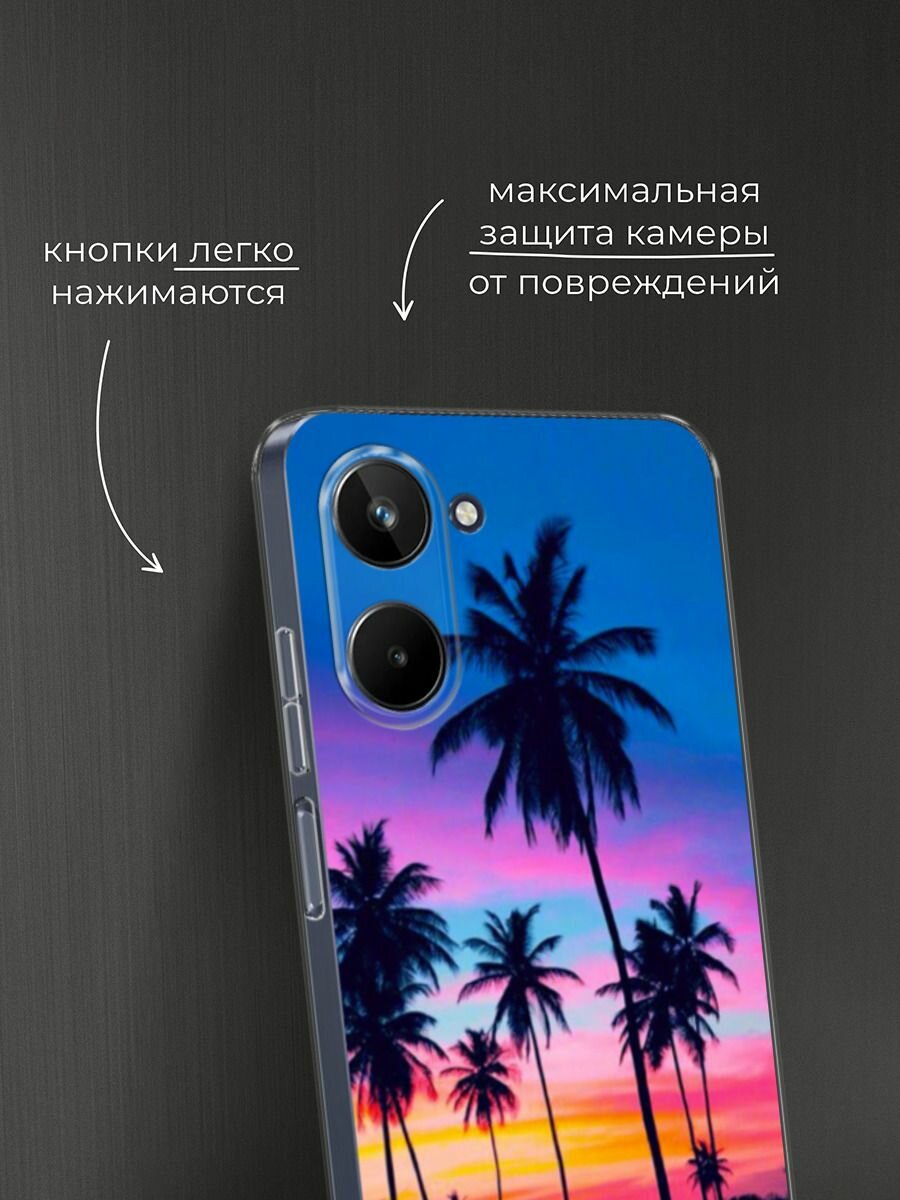 Силиконовый чехол на Realme 10 4G / Реалми 10 4G с принтом "Закат 5" — фото 1