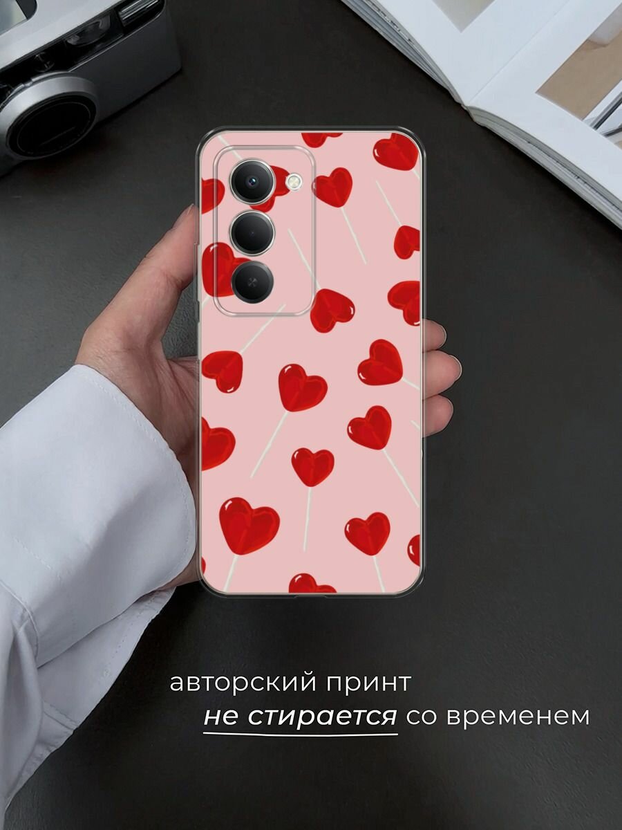Чехол на Xiaomi Redmi 15 / Сяоми Редми 15 с принтом "Сердечки-леденцы 1 - 14 февраля" — фото 1
