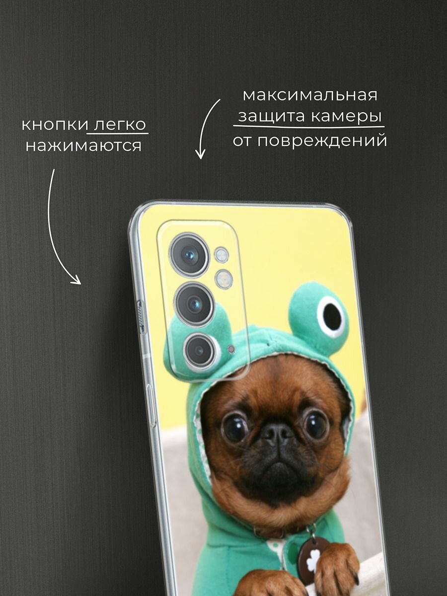 Чехол на OnePlus 9RT / ВанПлас 9RT с принтом "Собачка в шапке лягушки" — фото 1
