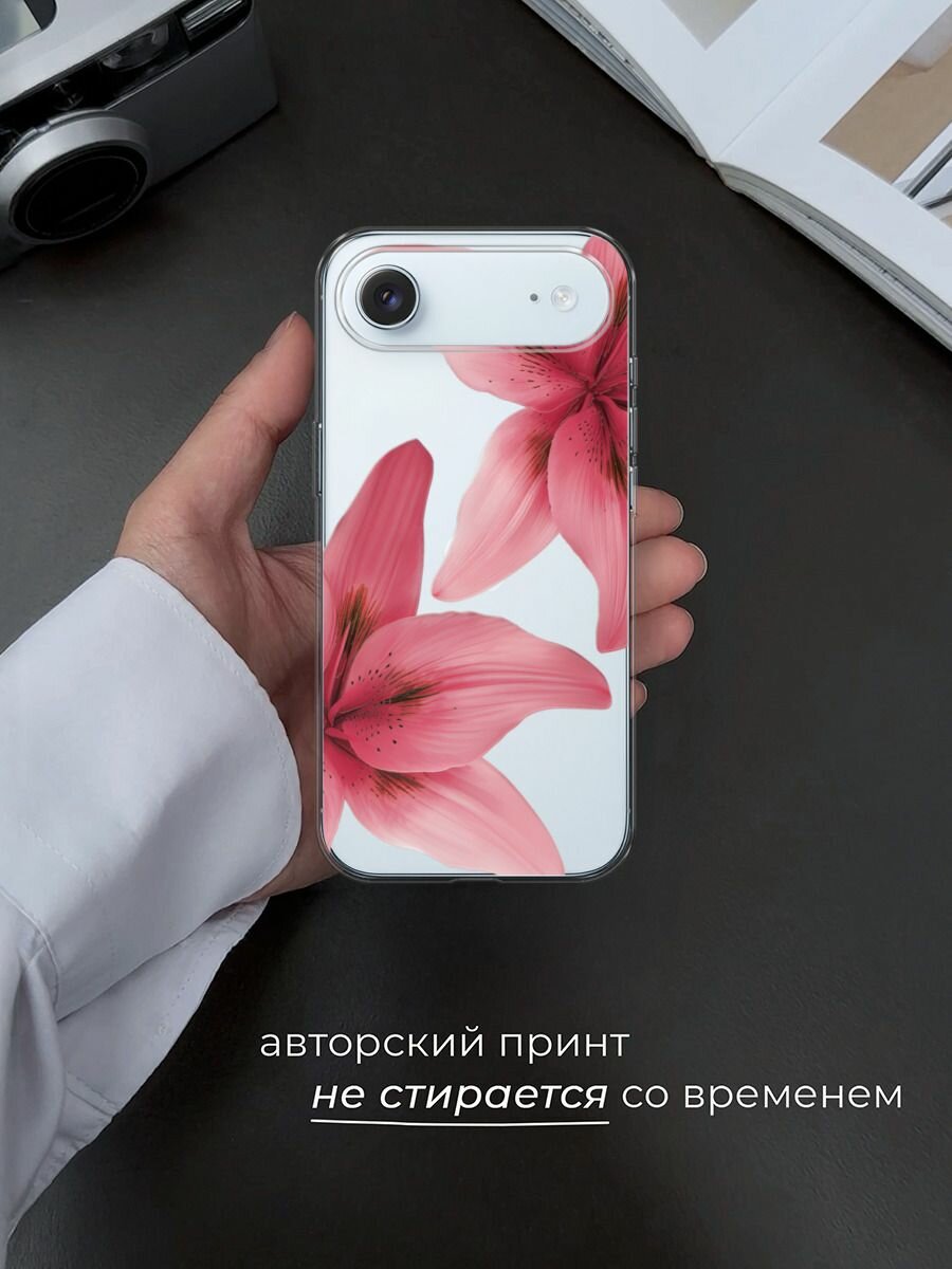 Чехол на Apple iPhone Air / Айфон Айр с принтом "Pink flower" — фото 1