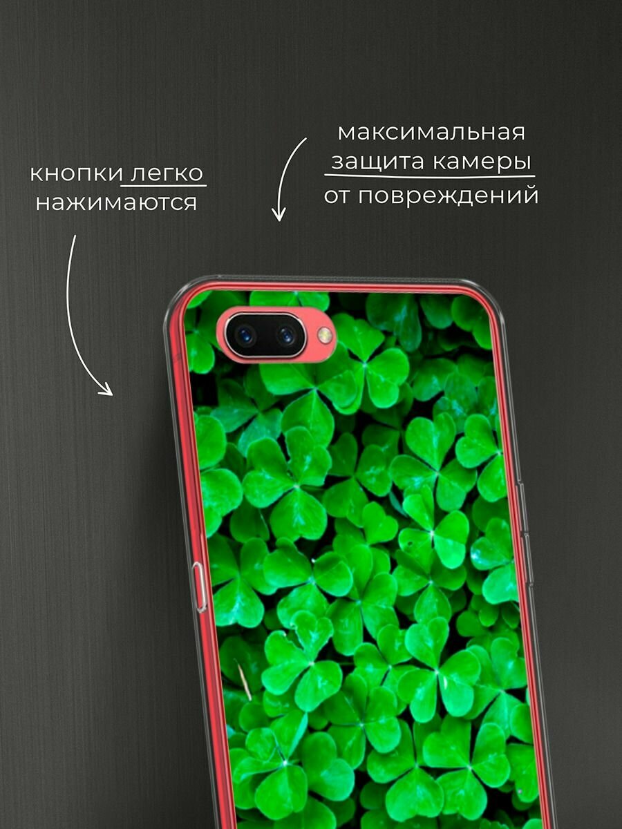 Силиконовый чехол на Oppo A3s / Oppo A3s с принтом "Клевер" — фото 1