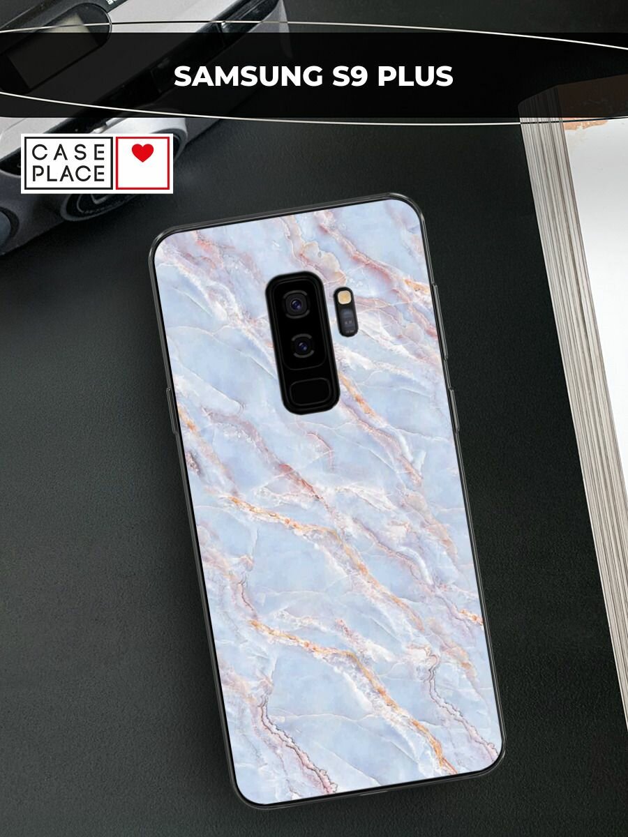 Чехол на Samsung Galaxy S9 + / Самсунг Галакси С9 Плюс с принтом "Сиреневый мрамор"