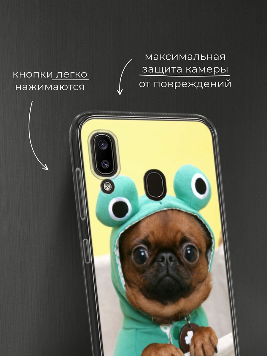 Чехол на Samsung Galaxy A30/A20 / Самсунг Галакси A30/A20 с принтом "Собачка в шапке лягушки" — фото 1