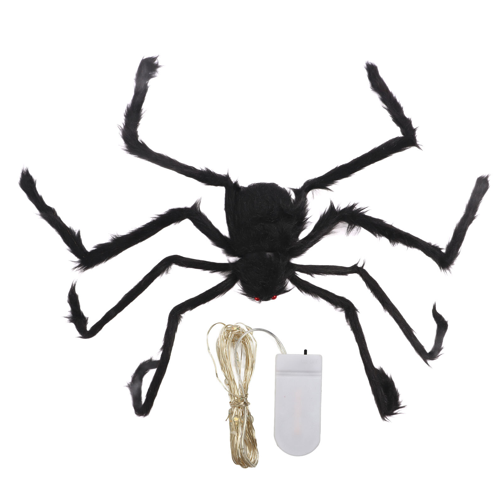 Большой черный плюшевый светящийся паук для Хэллоуина, реквизит для вечеринки на открытом воздухе и в помещении, 1,3 м.