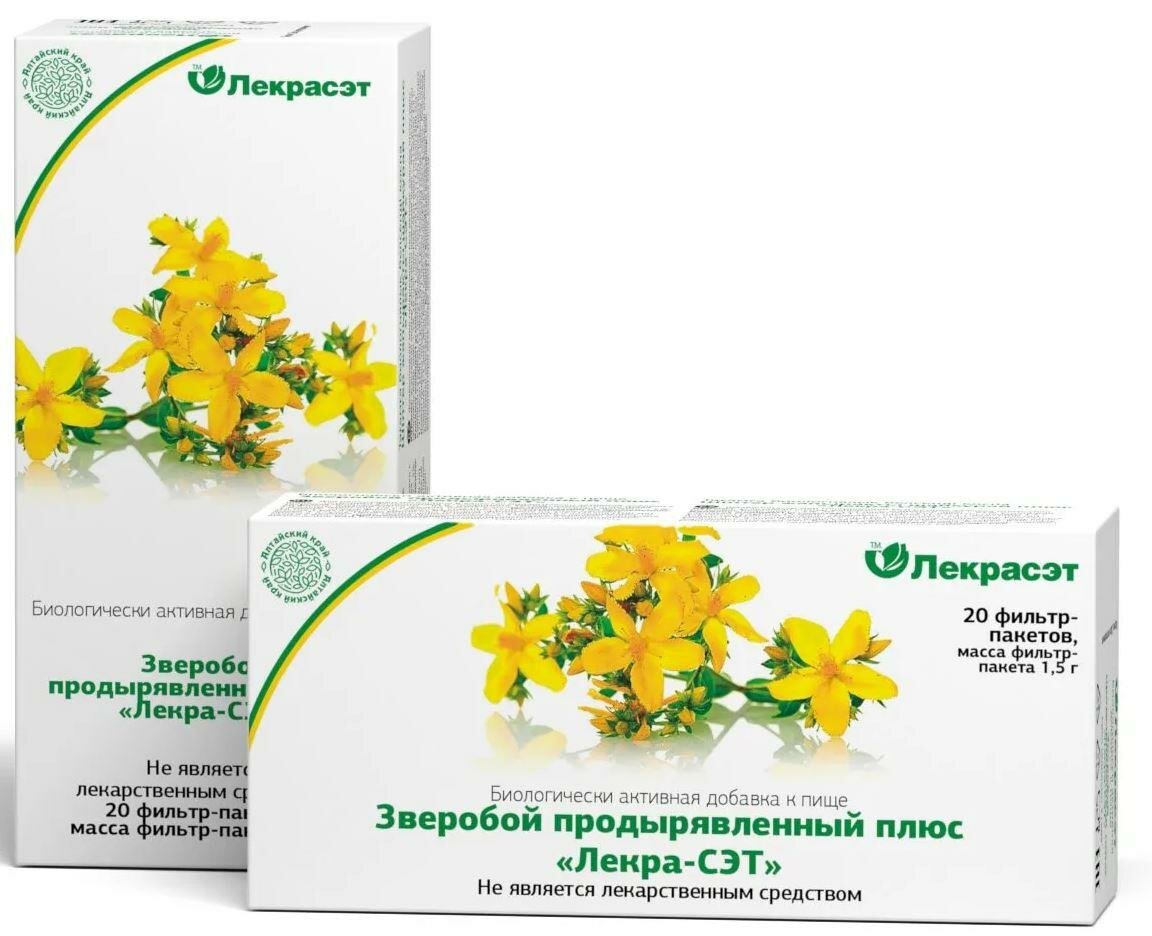 Чайный напиток Лекра-СЭТ зверобой трава, 20 фильтр-пакетов