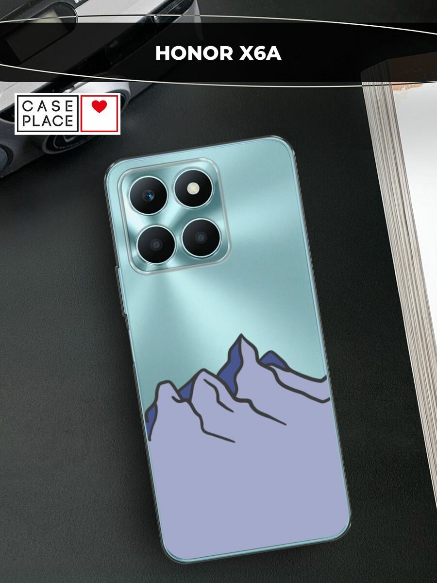 Силиконовый чехол на Honor X6A / Хонор X6A с принтом "Гора", прозрачный