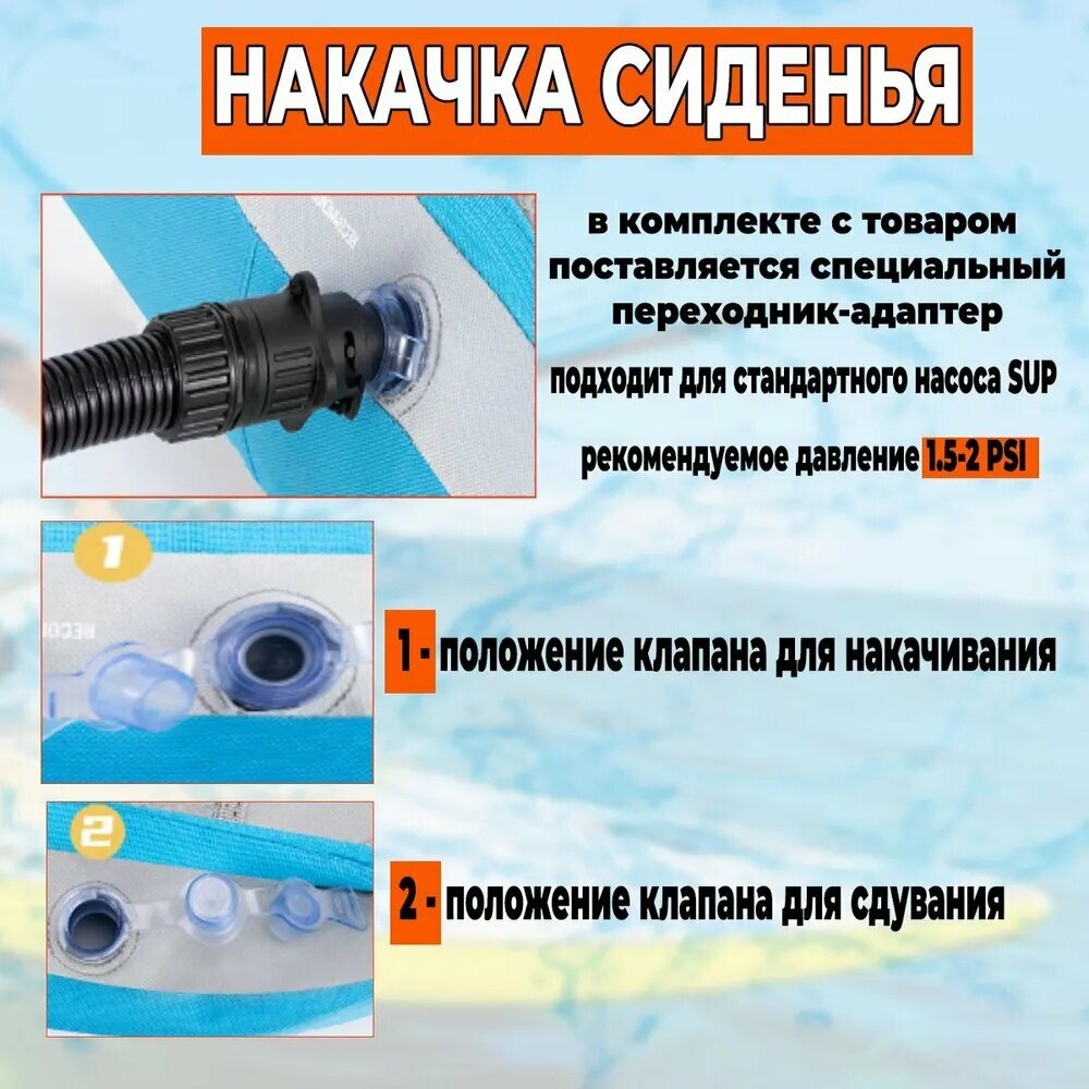 Сиденье для сап борда, для сапборда, каноэ, лодки ПВХ, supдоски, сапа — фото 1