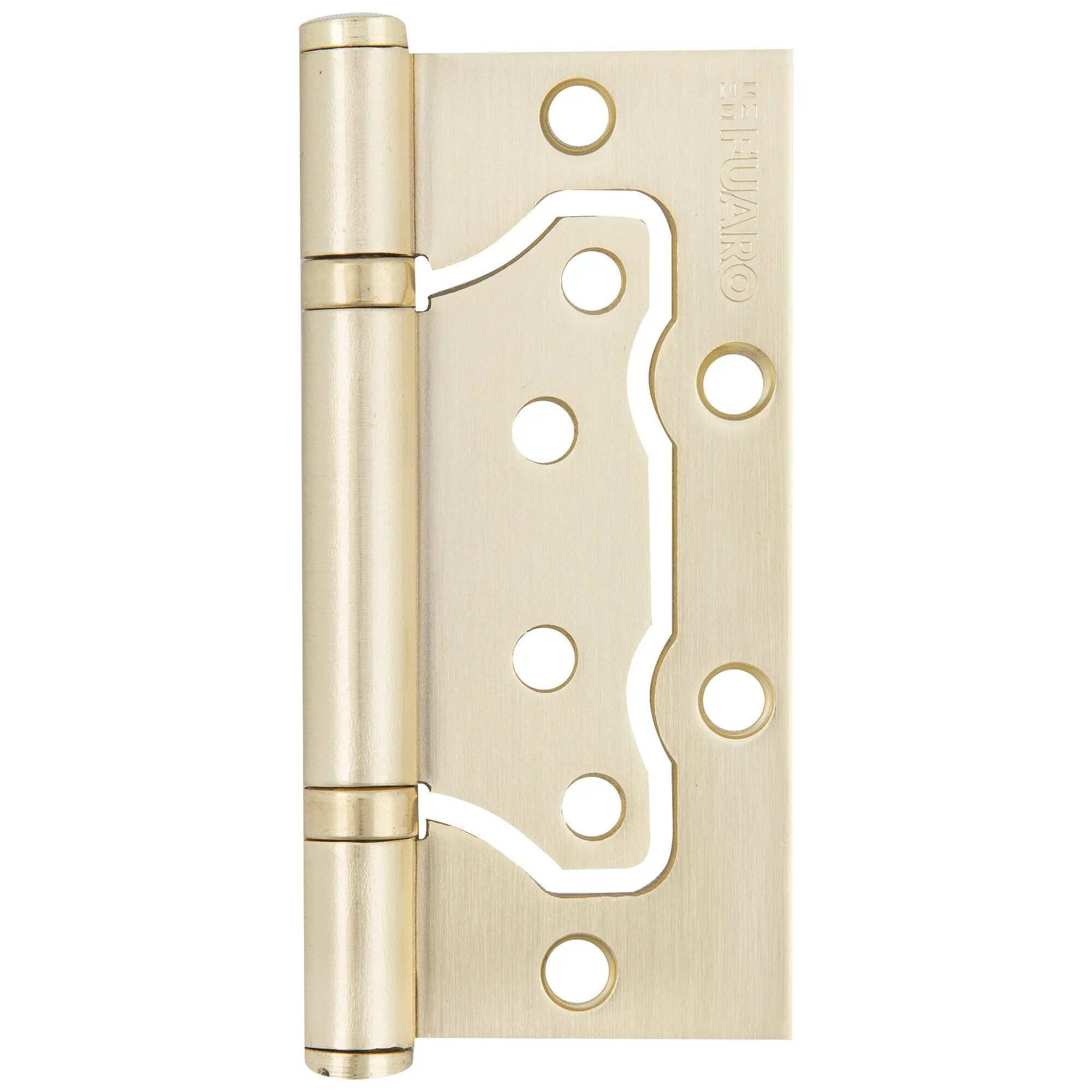 Fuaro 500-2ВВ петля без врезки стальная 100x75x2.5 мм матовое золото для дверей интерьера 1шт