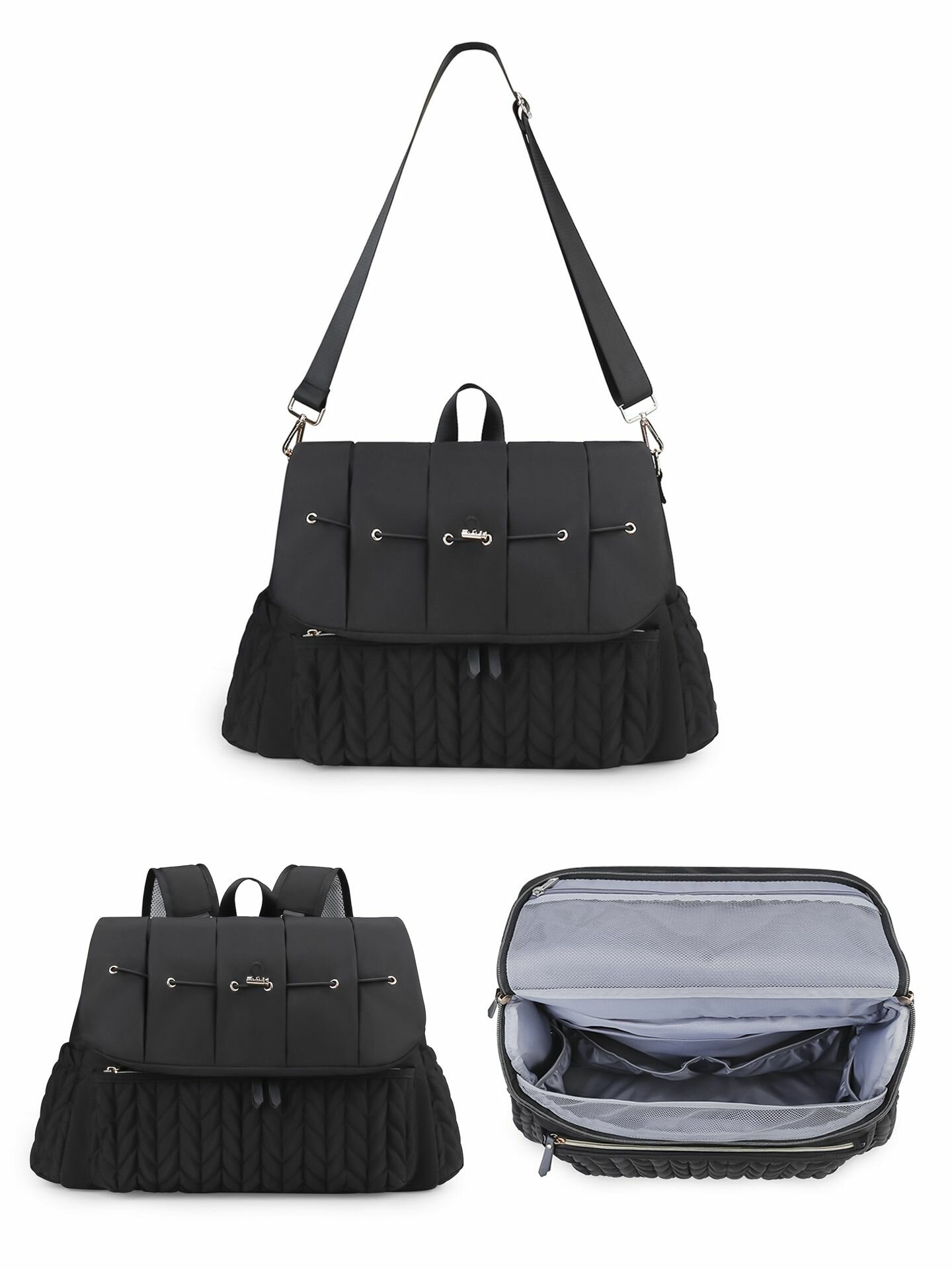 Сумка-органайзер для мамы и коляски "Поддержка родительской спины", термокарман, черная