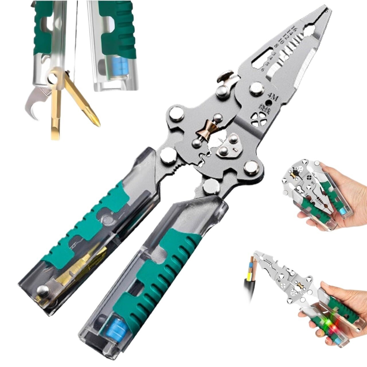 Складная отвертка с инструментом для зачистки проводов, многофункциональные плоскогубцы