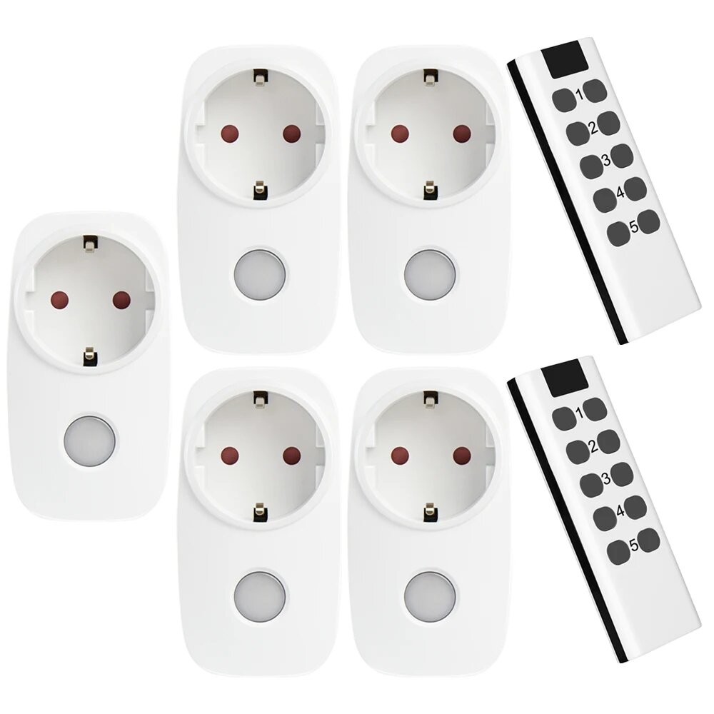 Беспроводная умная розетка AREALINK 220В 2 Remote 5 Socket