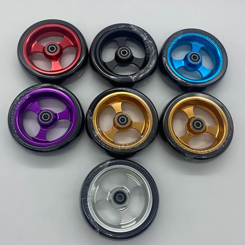 5-дюймовые аксессуары для передних колес для инвалидных колясок из алюминиевого сплава, легкая гибкая твердая шина из искусственной кожи Красный