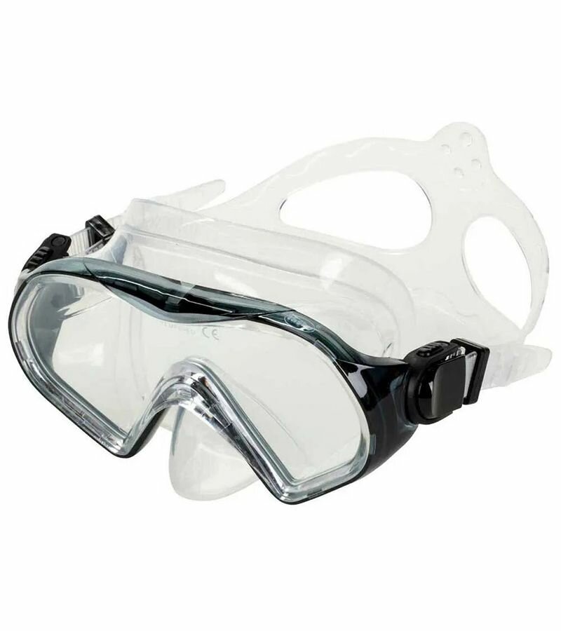 Маска для плавания Fashy Explorer, прозрачная линза, черный/бесцветный