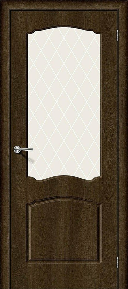 BRAVO Межкомнатная дверь 200*80, Альфа-2, Dark Barnwood / White Сrystal , Винил 200*80 Dark Barnwood