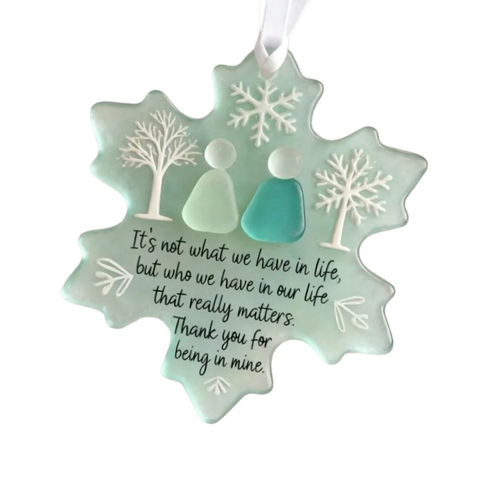 Рождественский кулон в Виде Стеклянной Снежинки -Английская версия