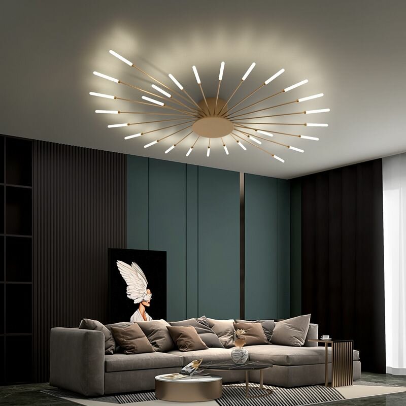 Люстра потолочная, Потолочный светильник фейерверка креативные, Светодиодная современная Люстра H019-yanhua-28-B-N_28 Вт