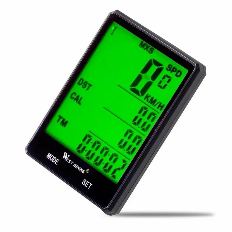 Велокомпьютер West Biking, беспроводной, водонепроницаемый, подсветка, 2.8", с магнитом